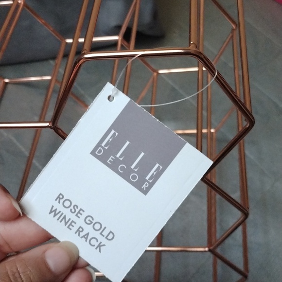 Elle Decor | Other | Elle Decor Hexagon Rose Gold Wine Rack | Poshmark